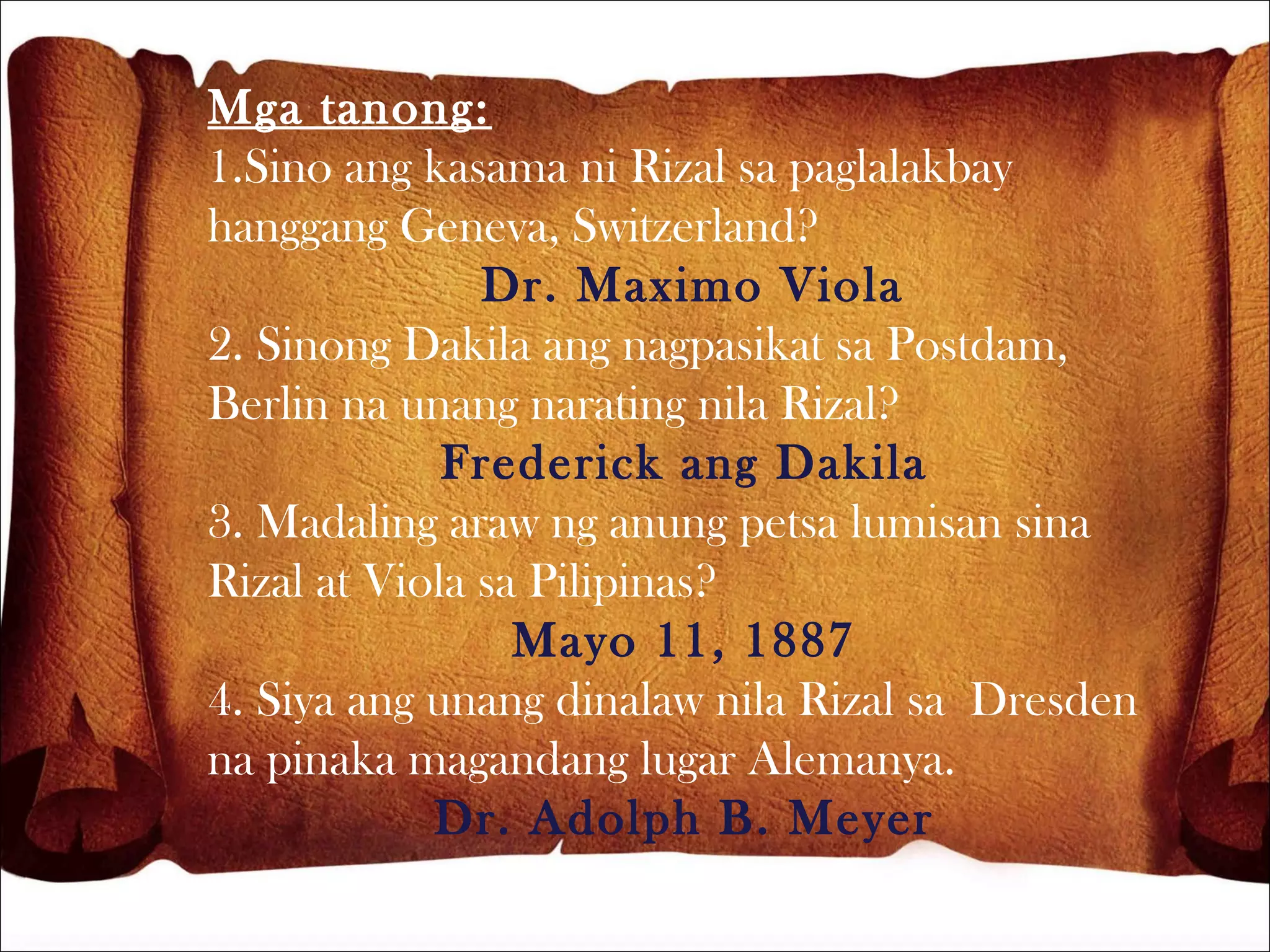 Kabanata9, paglalakbay ni rizal kasama si viola | PPT