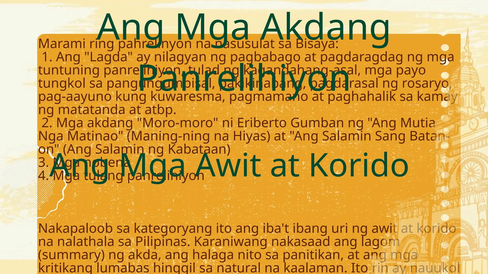 KABANATA V MGA UNANG AKDANG FILIPINO NOONG UNANG PANAHON NG KASTILA.pptx