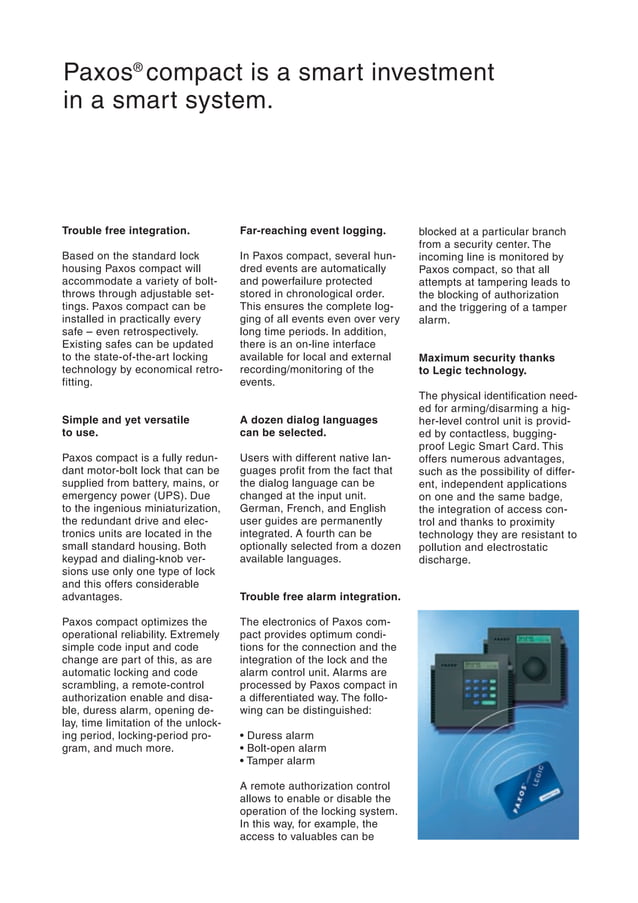 Kaba paxos compact-sales-brochure_en_01 | PDF