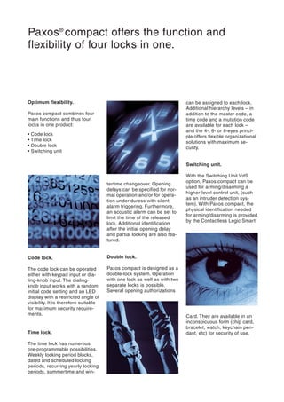 Kaba paxos compact-sales-brochure_en_01 | PDF