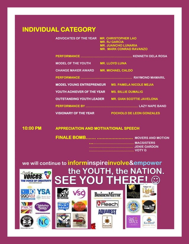 Kabataan night programme | PDF | World/International Music | Music