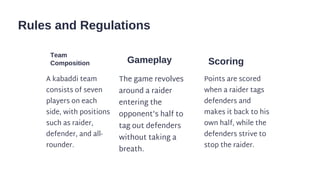 Kabaddi: Ancient Origins, Thrilling Gameplay, and Cultural Significance" | PDF