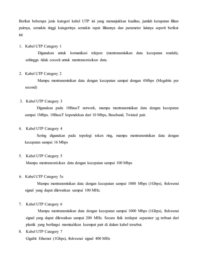 Kabel jaringan | PDF