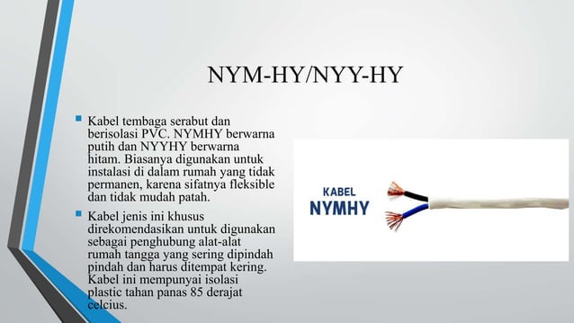 Kabel listrik dan Jenis-jenisnya | PPTX
