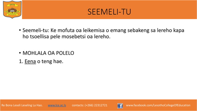 MARETLO-PUO A SESOTHO | PPTX