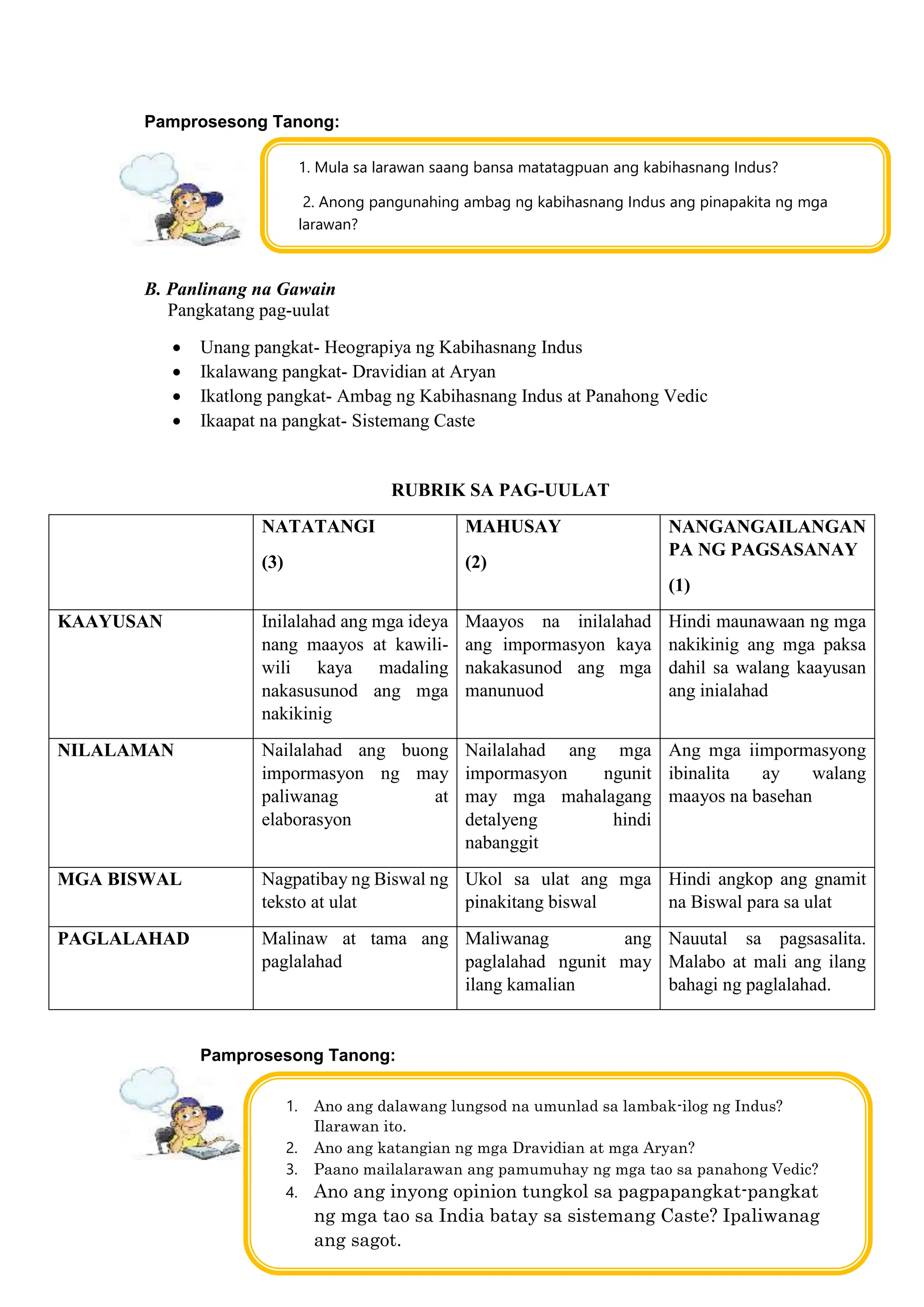 Banghay Aralin sa Araling Panlipunan 8kabihasnang Indus.docx