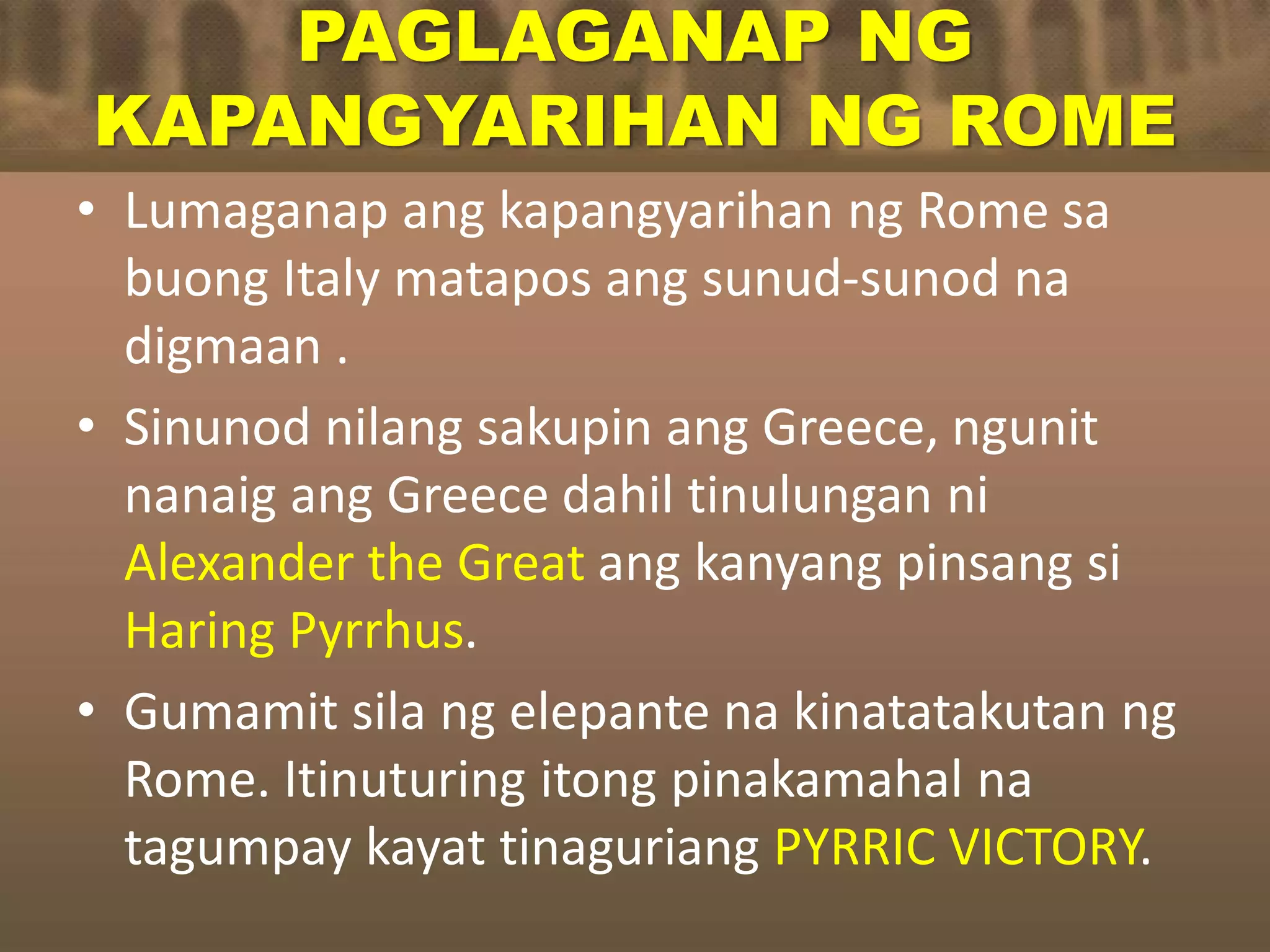 KLASIKAL NA KABIHASNANG ROME | PPTX