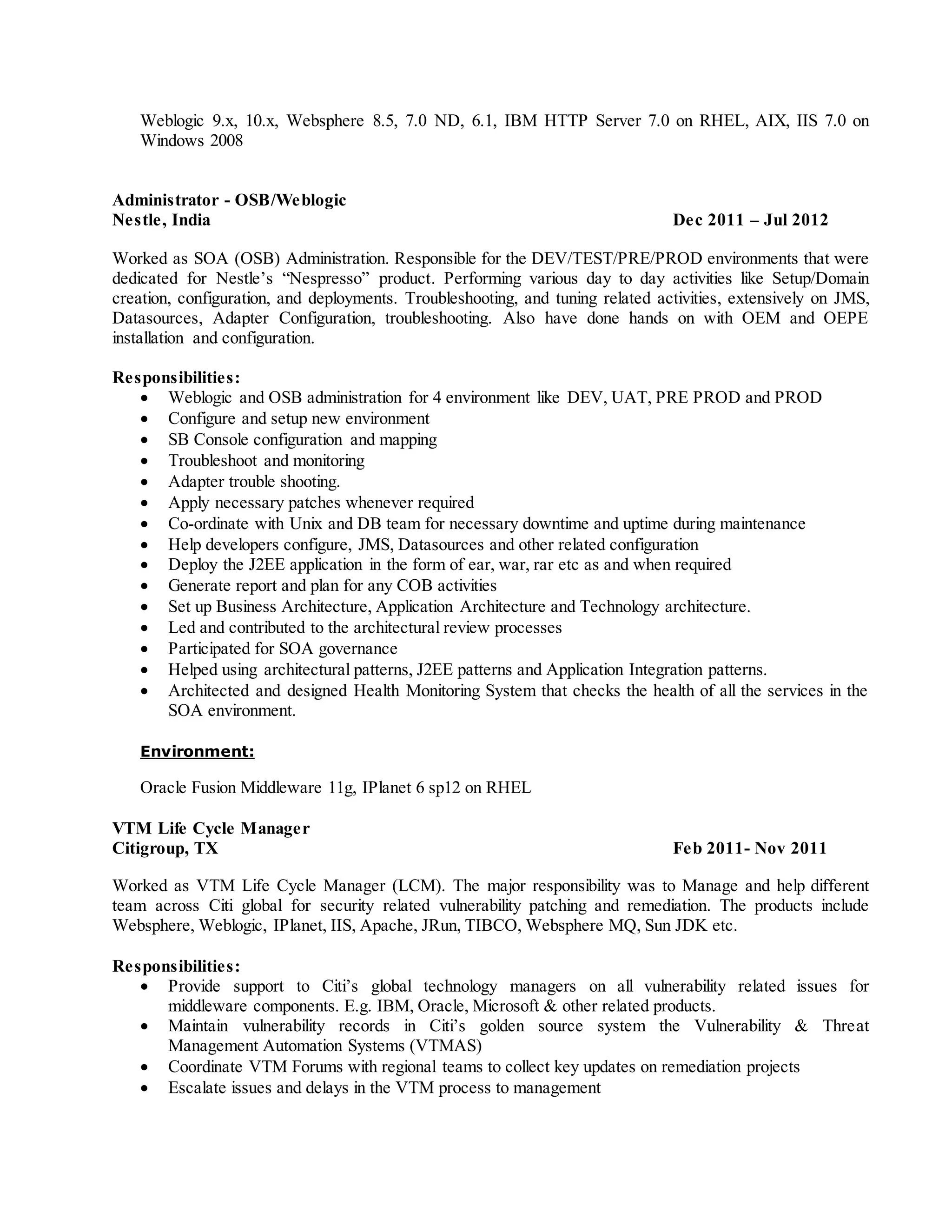 Middleware Architect/Lead/Sr. System Admin | DOCX