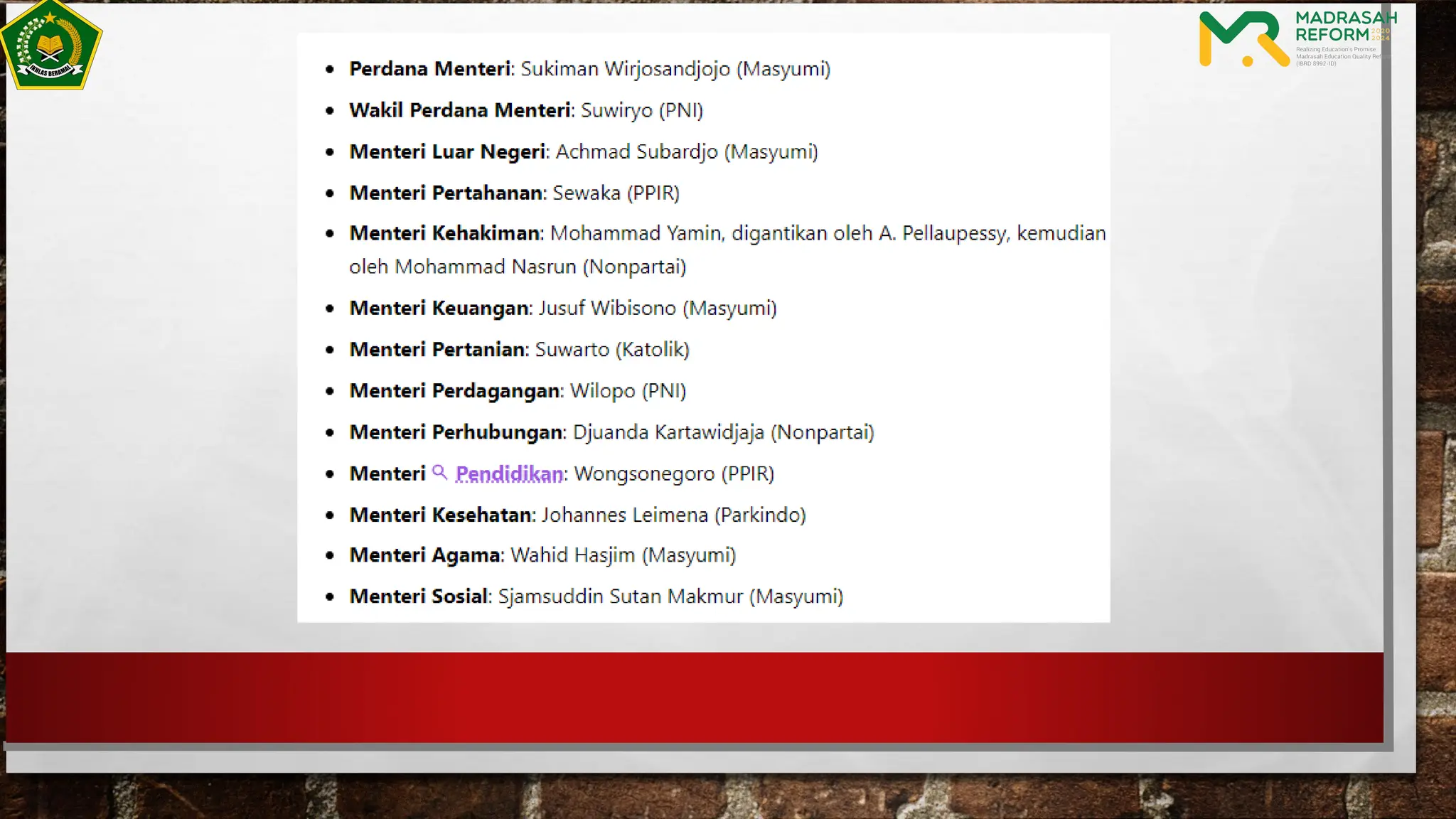 Kabinet sukiman demokrasi liberal di Indonesia.ppt