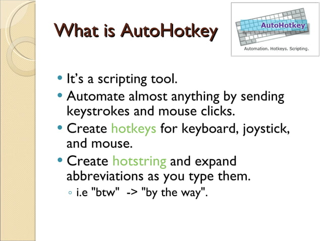 Kabir Ahmed: AutoHotkey | PPT