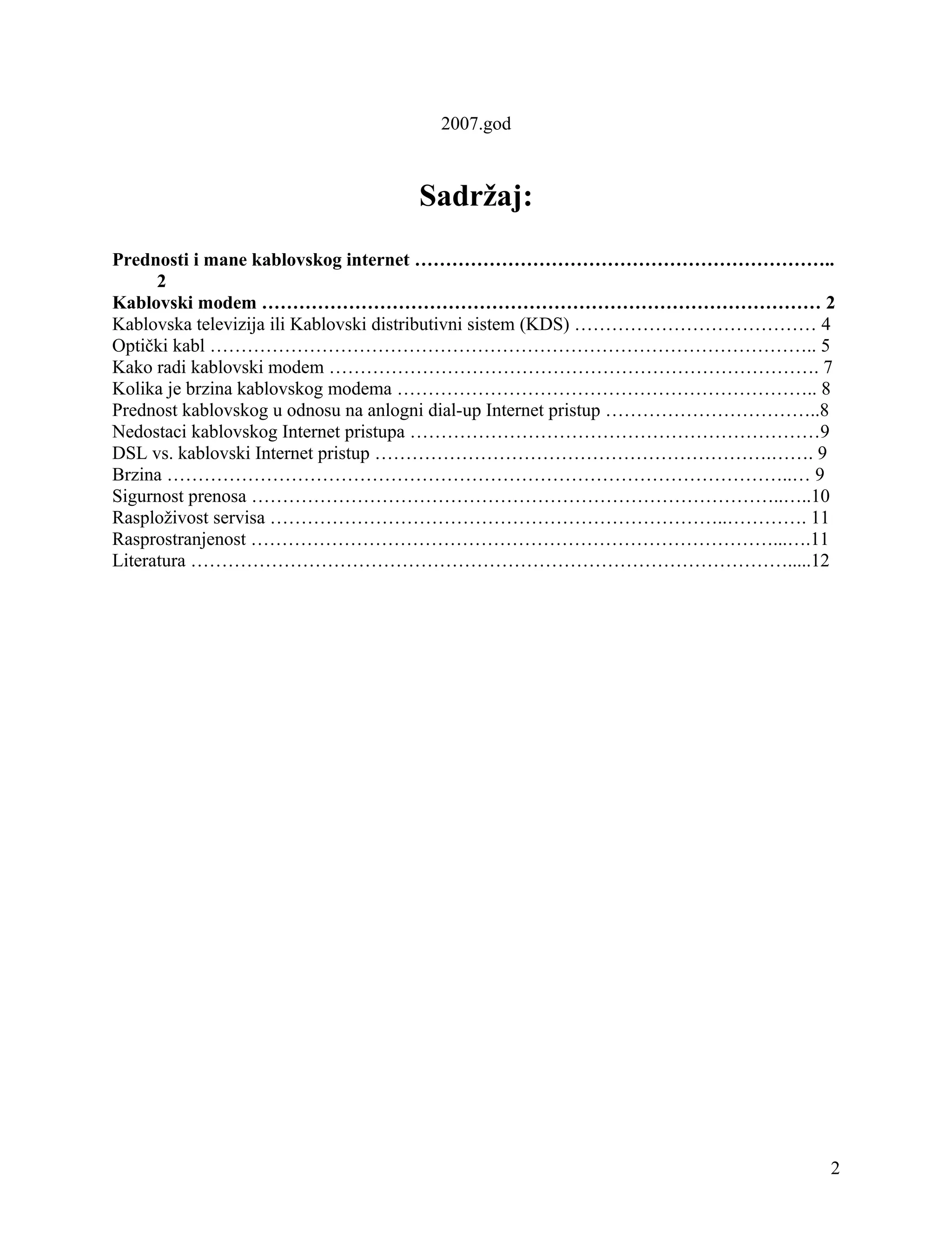Kablovski internet | DOC