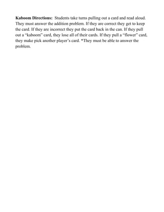 Kaboom game | DOCX