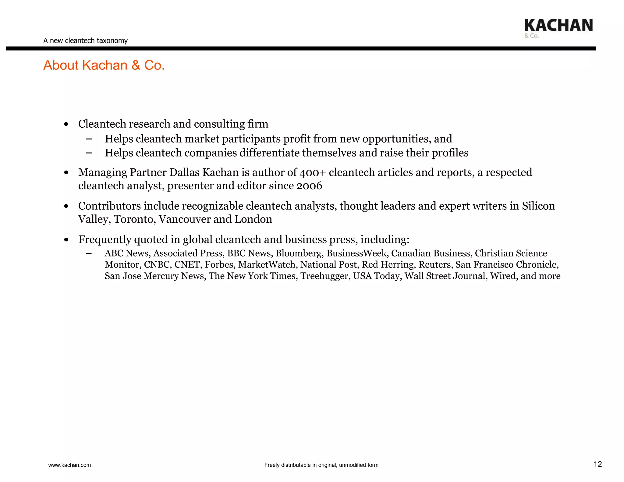 Cleantech taxonomy | PPTX