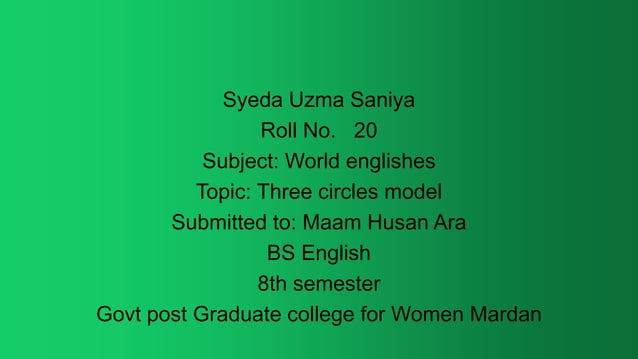 Kachrus three circle model | PPTX