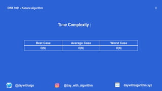 Kadane Algorithm | PPTX