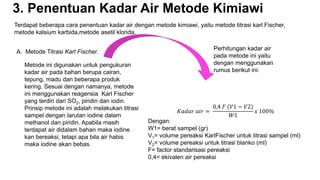 Kadar Air Kimia Bahan Organik komponen dasar | PPT