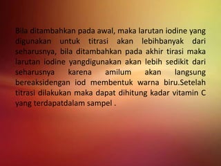 Kadar vitamin c, kelompok 3 kelas 11 3 | PPSX