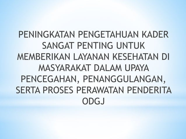 Kader kesehatan jiwa | PPTX