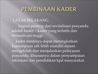 pembinaan kader posyandu | PPT