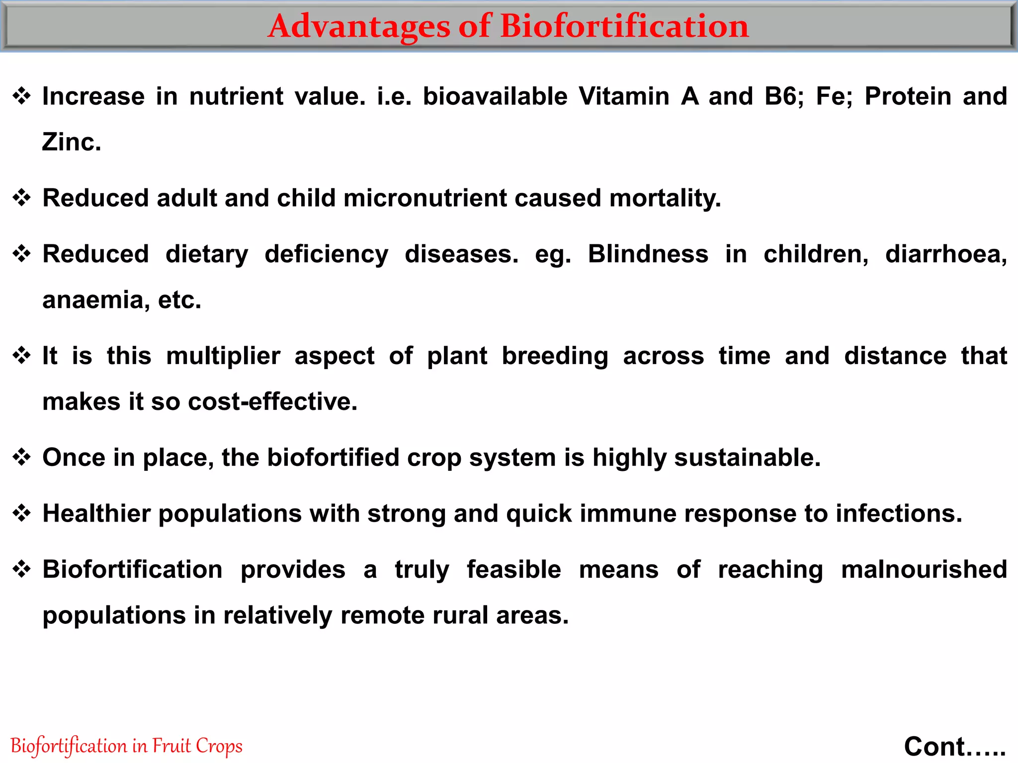 Biofortification in fruit crops | PPTX