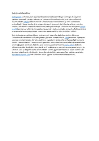 Kadin gecelik satis | PDF