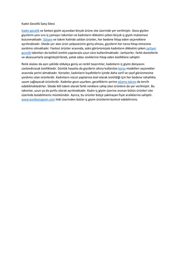 Kadin gecelik satis | PDF