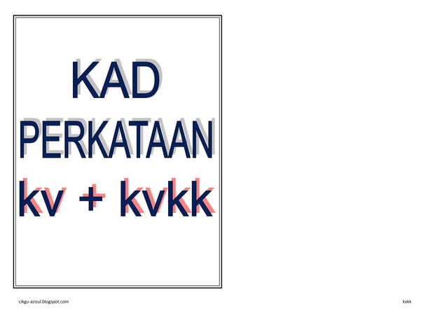 Kad perkataan kv+kvkk | DOCX