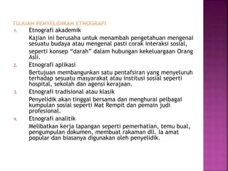 Kaedah penyelidikan-etnografi | PPTX