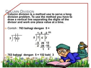 Kaedah bahagi column division | PPT