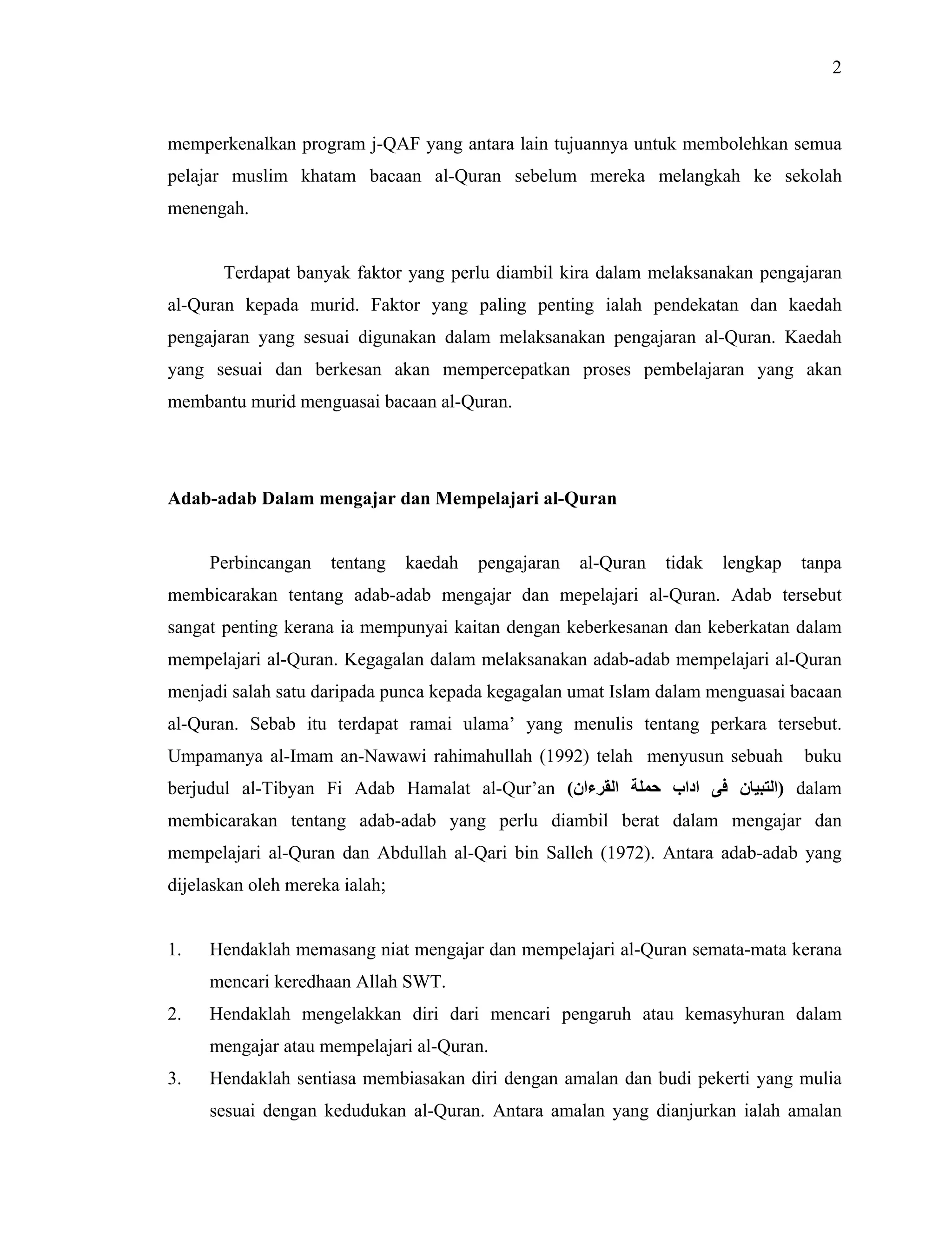 Kaedah Dan Teknik Pengajaran Tilawah Al Quran Pdf