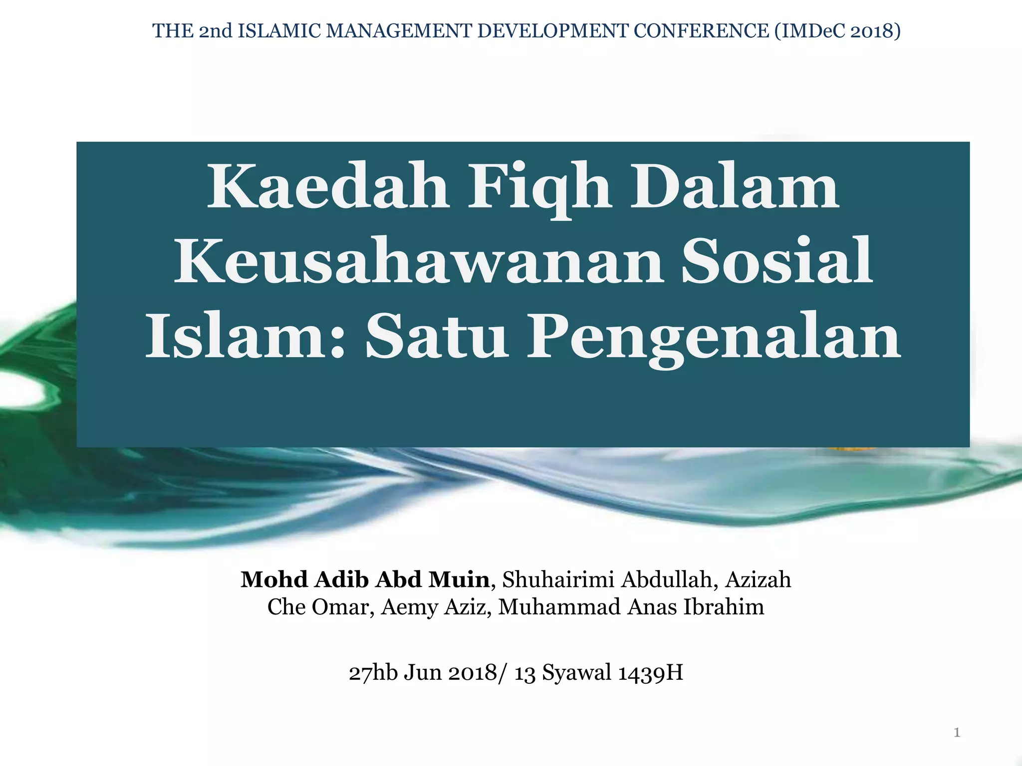 Kaedah Fiqh dalam Keusahawanan Sosial Islam (KSI) | PPTX