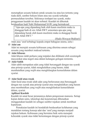 Kaedah fiqh mengikut sains teknologi dan kejuruteraan dalam kehidupan ...
