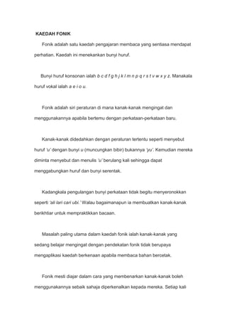 Kaedah fonik | DOCX
