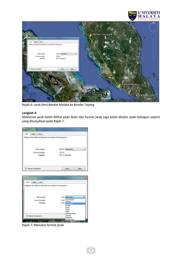 Kaedah menggunakan Google Earth dalam menunjukkan lokasi kawasan ...
