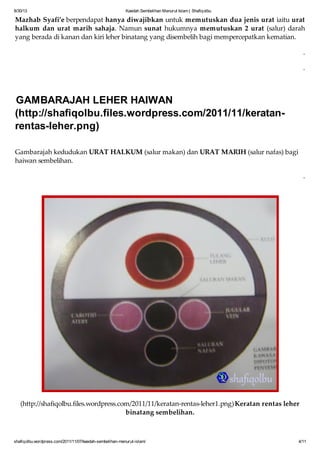 Kaedah sembelihan menurut islam shafiqolbu | PDF