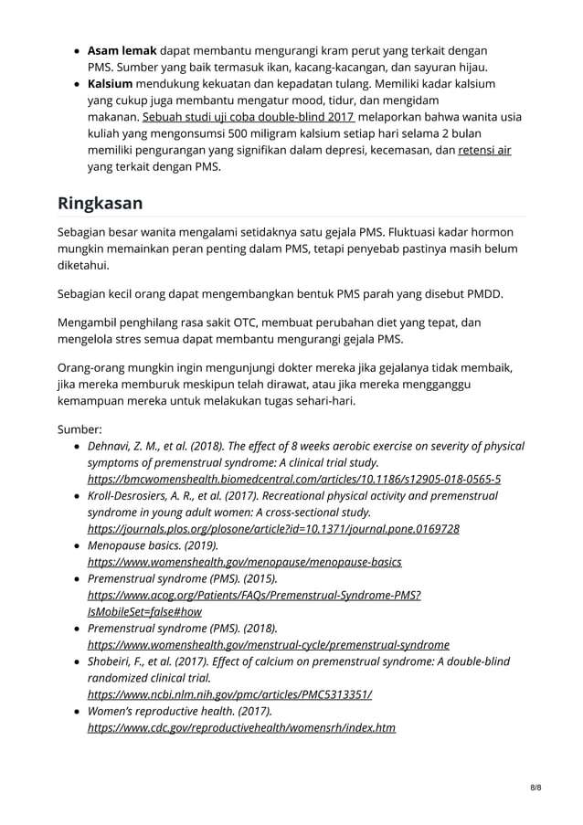 Apa yang perlu diketahui tentang sindrom pramenstruasi (PMS)? | PDF