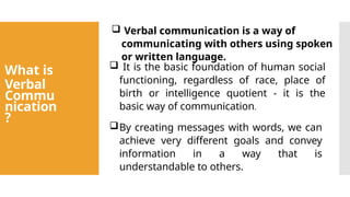 Presentation on verbal-communication. PowerPoint | PPT