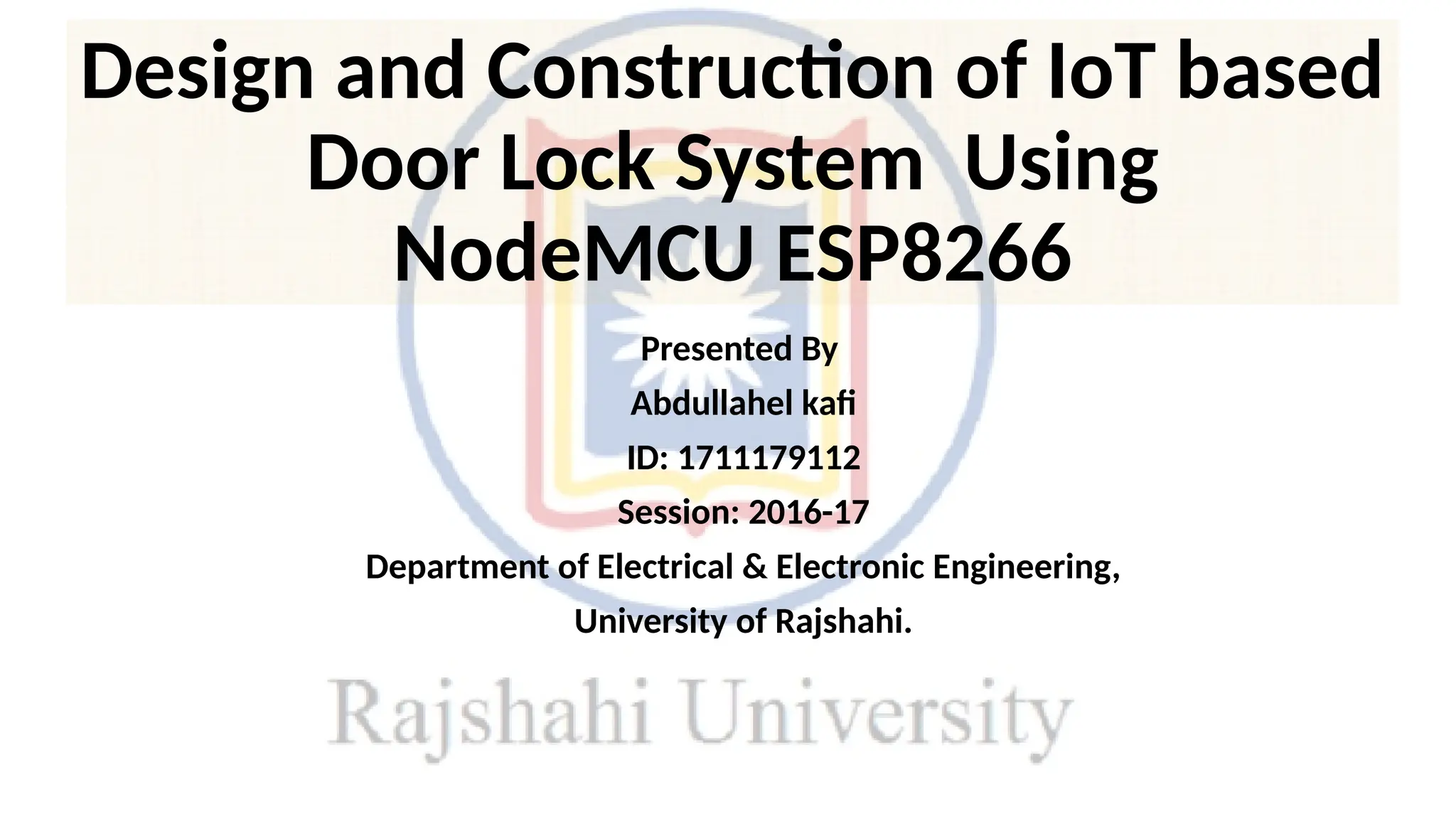 Door lock Project with nodemcu 8266.pptx