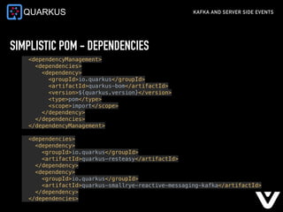 Reactive messaging Quarkus and Kafka | PDF
