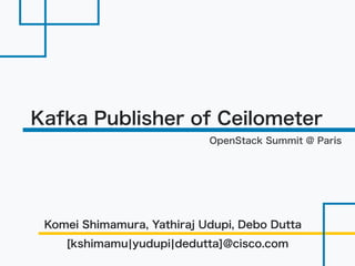 Blueprint: Kafka Publisher of Ceilometer | PDF
