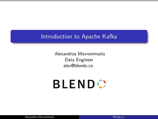 Introduction to Kafka | PPT | Free Download