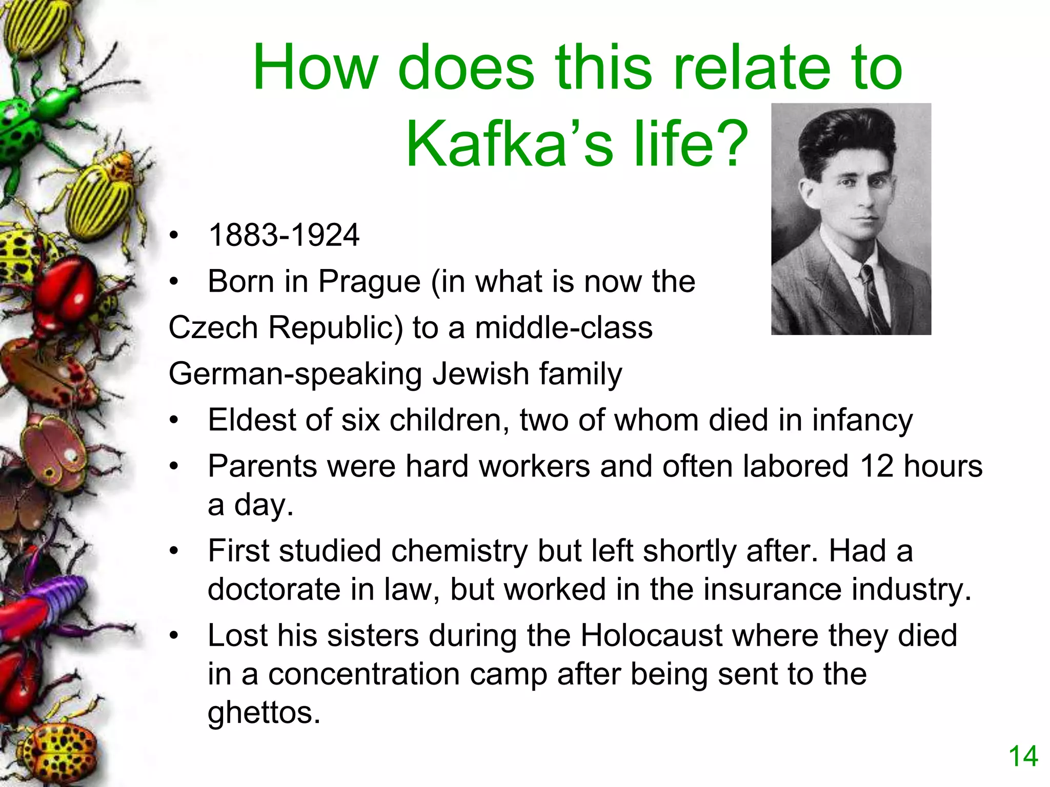Kafka and Metamorphosis background prior to starting.ppt | Fiction ...