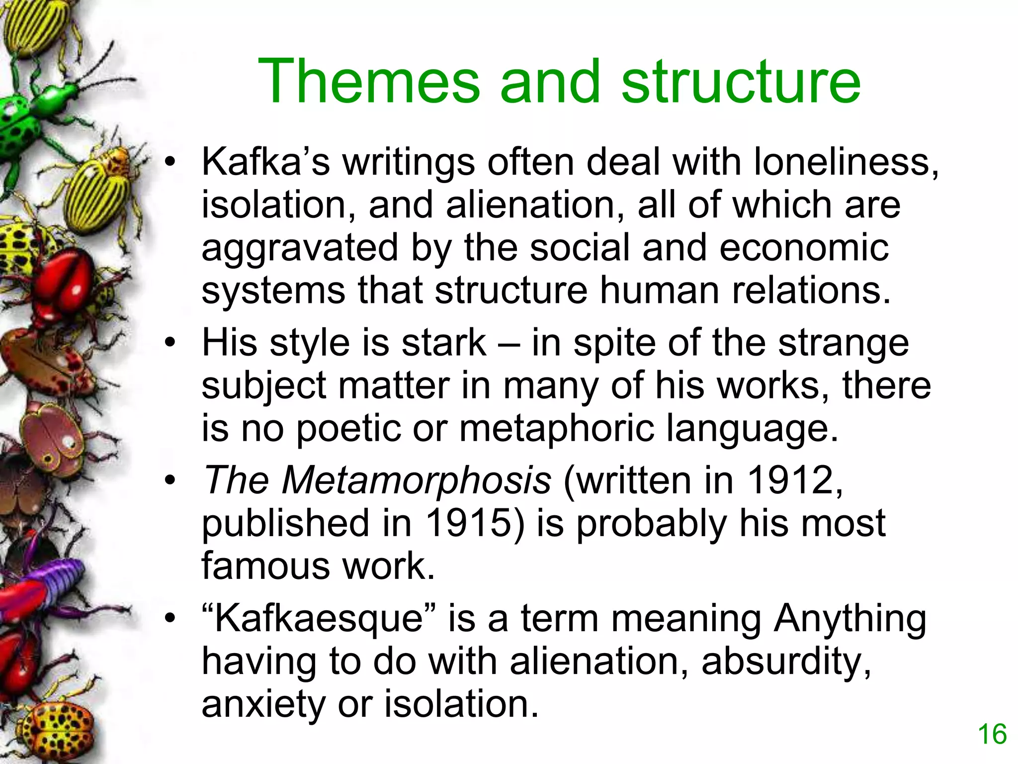 Kafka and Metamorphosis background prior to starting.ppt | Fiction ...