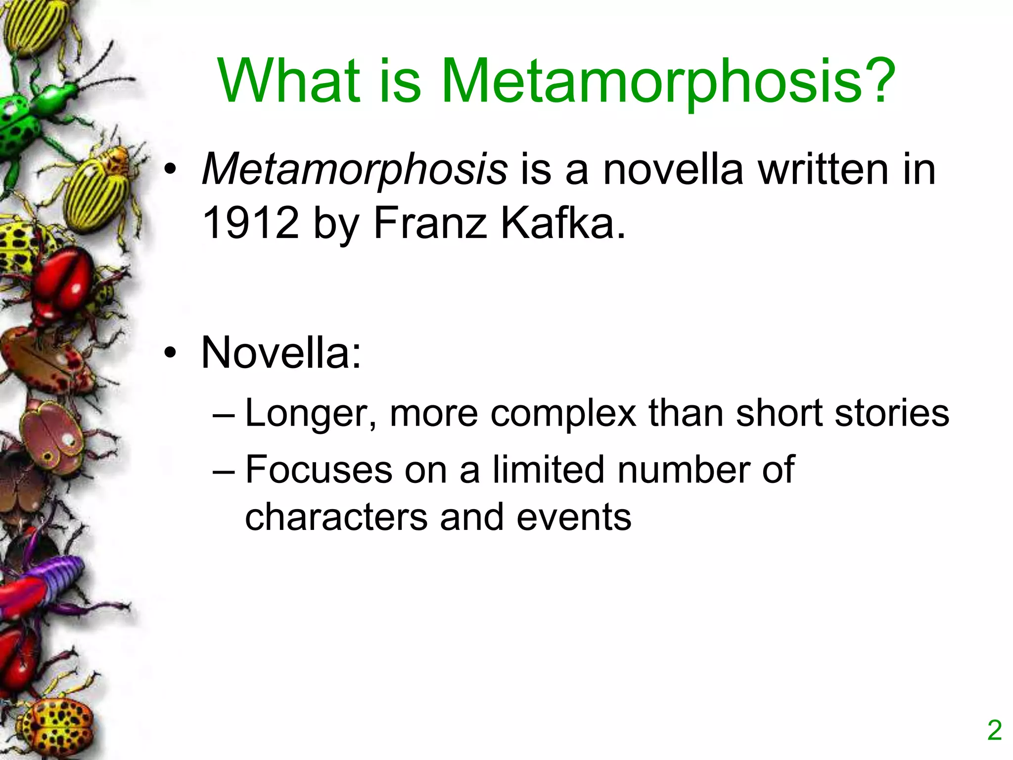 Kafka and Metamorphosis background prior to starting.ppt | Fiction ...