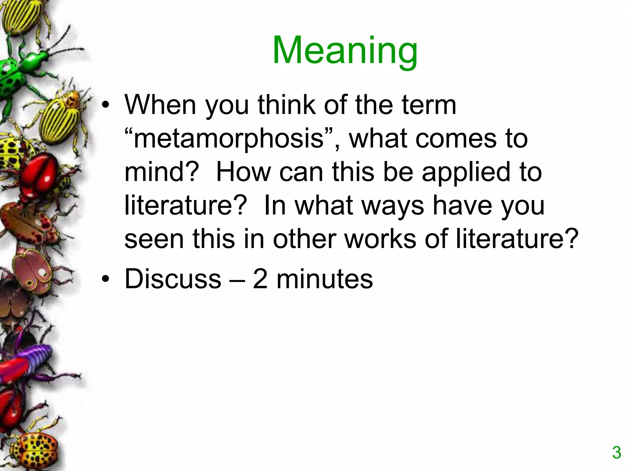 Kafka and Metamorphosis background prior to starting.ppt | Fiction ...