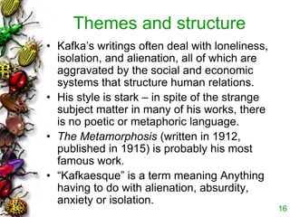 Kafka and Metamorphosis background prior to starting.ppt | Fiction ...