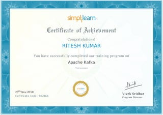 Simplilearn Certification in KAFKA | PDF