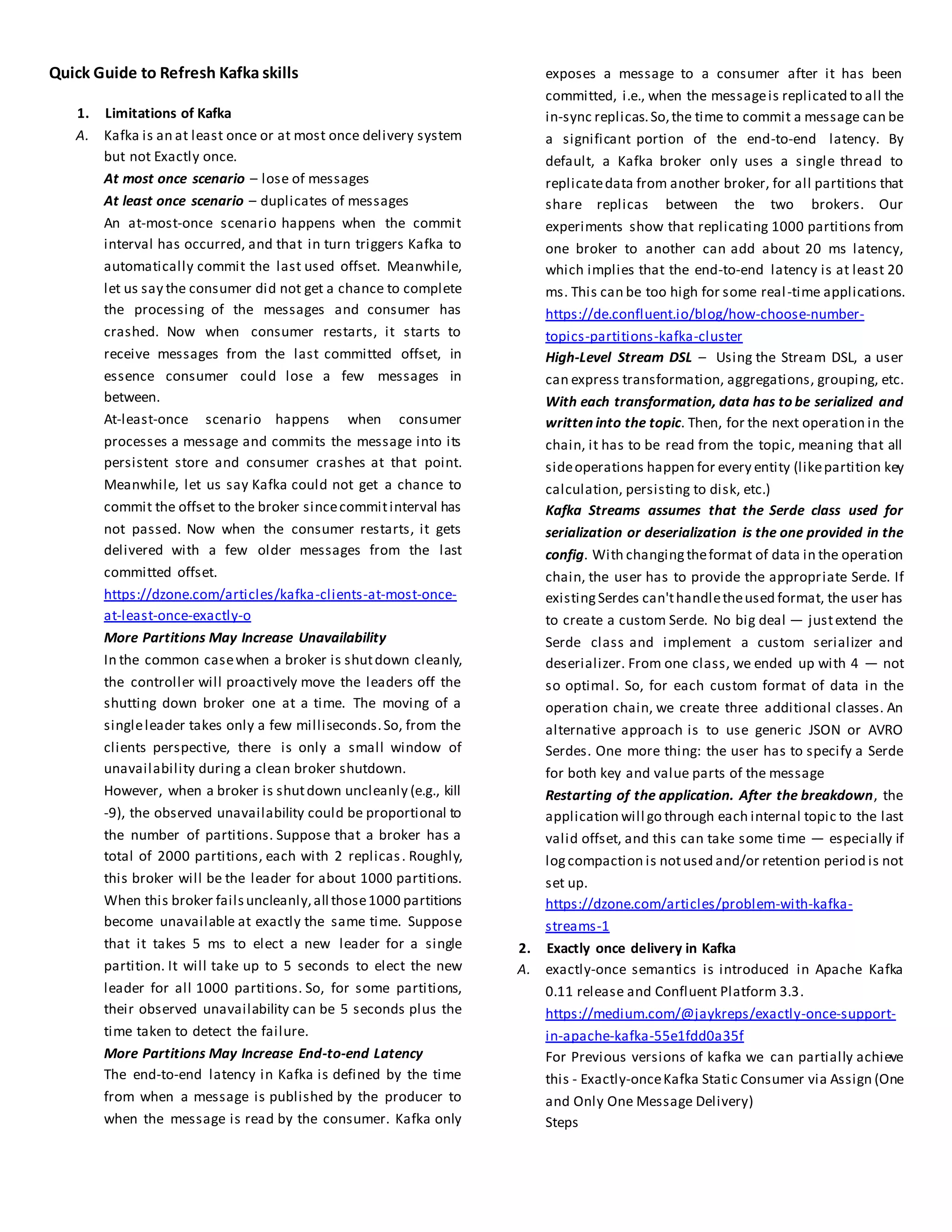 A Quick Guide to Refresh Kafka Skills | DOCX