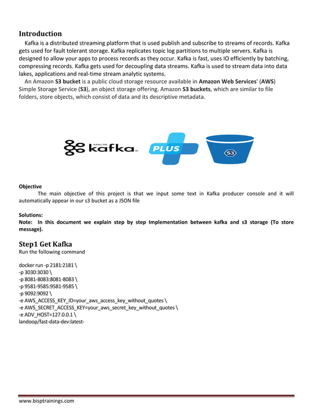 Apache Kafka with AWS s3 storage | PDF