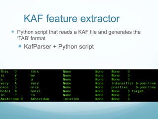 CLTL presentation: training an opinion mining system from KAF files ...